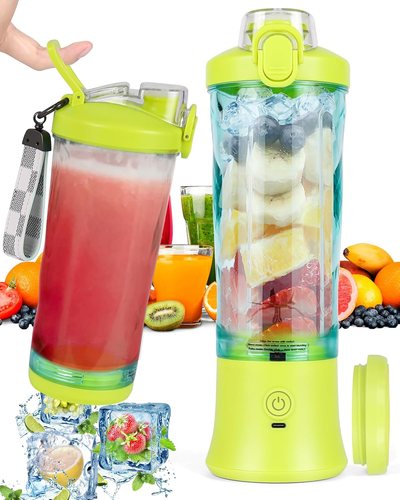 Mini Frullatore Portatile, 600Ml Bottiglia Frullatore Portatile Con 2 ...