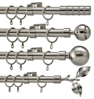 19mm Extendable Complete Curtain Pole With Rings Various Finials ...