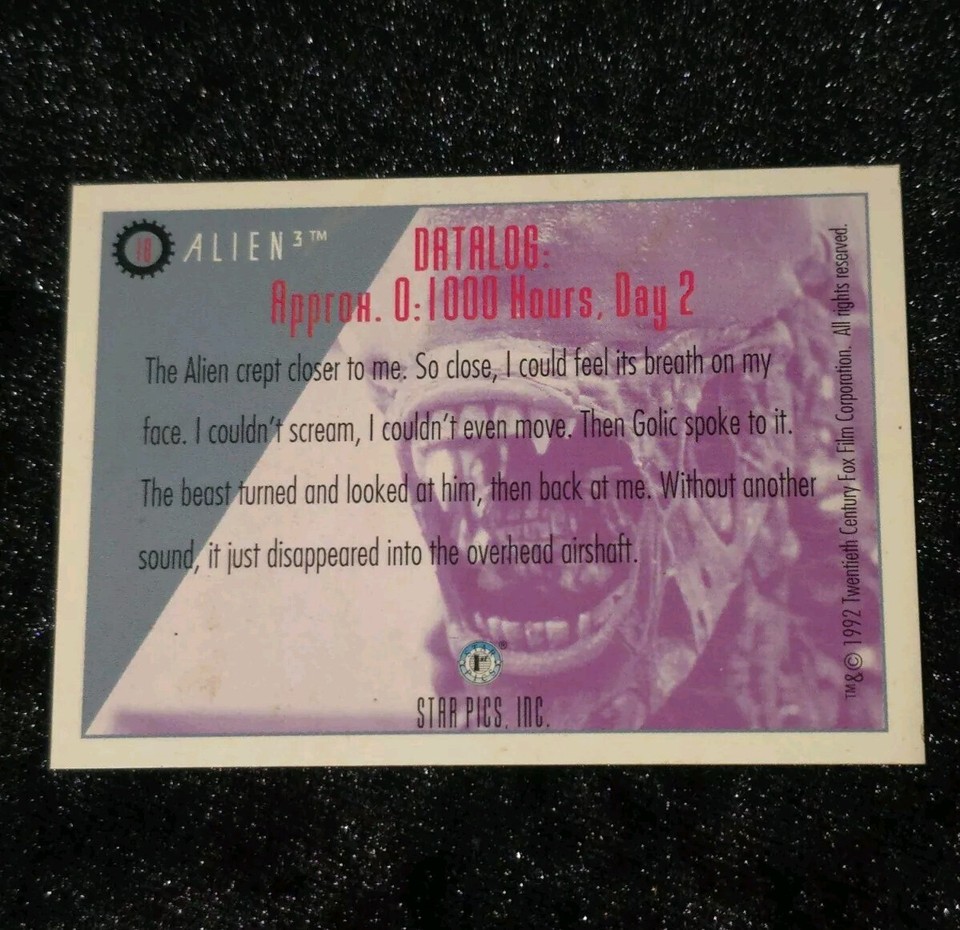 1991 Trading Card Alien 3 Alien/Ripley Card #18 MeMe | eBay