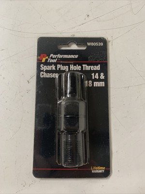 Performance Tool Spark Plug Hole Thread Chaser - 14 and 18mm, Model ...