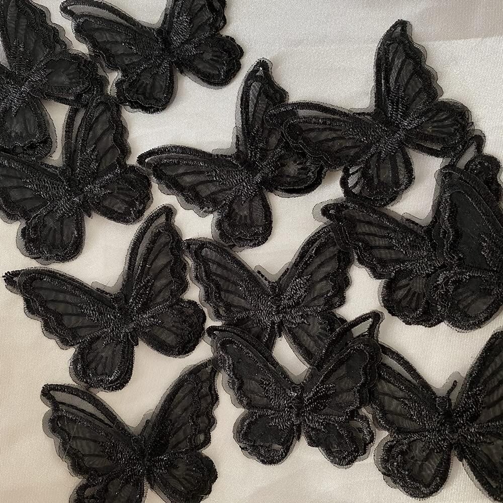 Butterfly 3D simulation double butterfly Black Butterfly applique ...