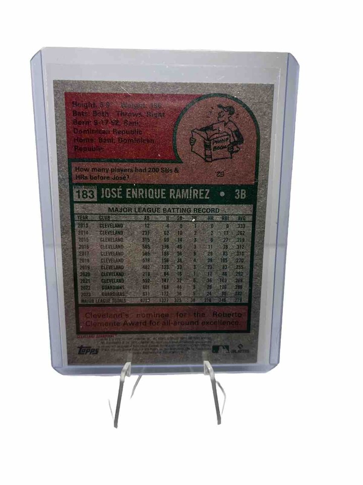 2024 TOPPS HERITAGE WHITE BORDER VARIATION#183 JOSE RAMIREZ CLEVELAND ...