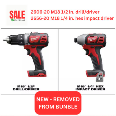 Milwaukee 2691-22 M18 18V Cordless Li-Ion Drill Driver / Impact Driver ...