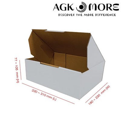 Mailing Box Die-cut 220x160x77mm A5 Shipping Cardboard in White Colour ...