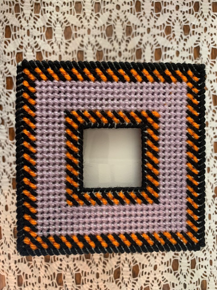 Handmade Needlepoint Plastic Canvas Tissue Box Cover - Halloween Boo | eBay