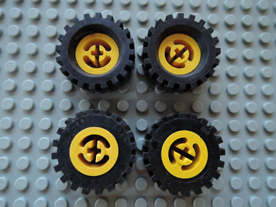 Lego 4 x Reifen 3482c02 Tire Offset Felge gelb (3482 / 2346) 6662 8818 ...