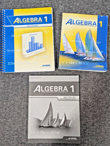 Lot of 3 ABeka 9th Grade Algebra 1 Student Textbook, Solution Key ...