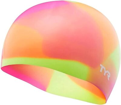 TYR Youth Tie Dye Silicone Swim Cap - Yellow/Pink/Orange | eBay