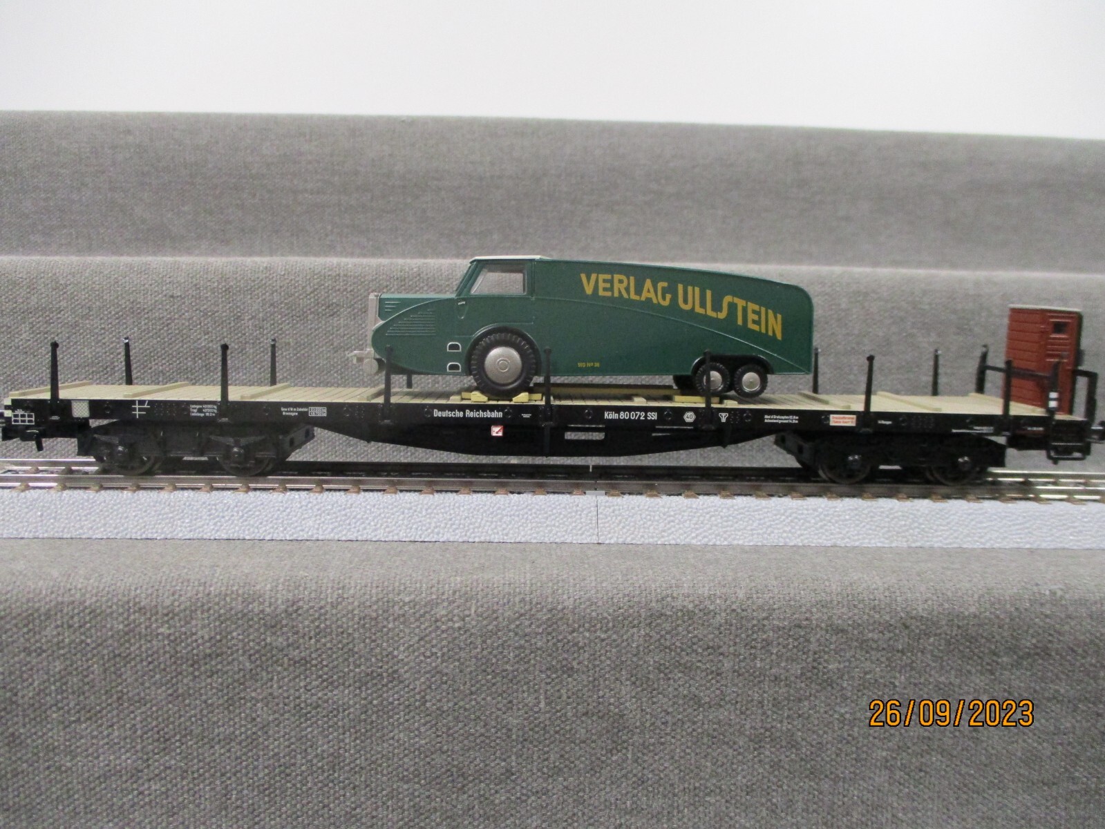 Liliput L235754 Güterwagen Flachwagen mit Rumpler Lkw der DRG in OVP ...