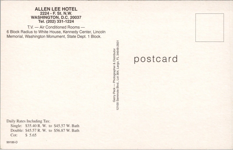Allen Lee Hotel Washington DC Postcard PC421 | eBay