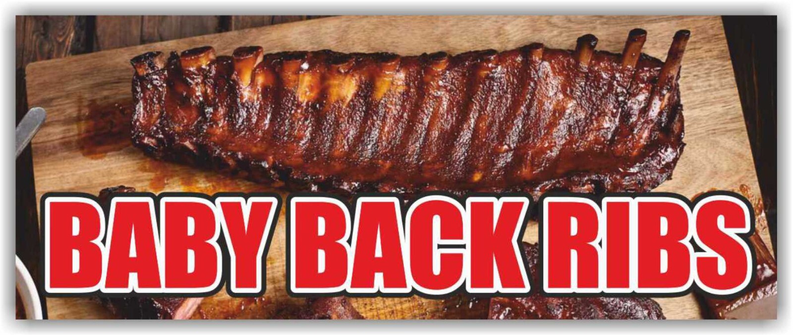 BABY BACK RIBS Advertising Banner Vinyl Mesh Sign Chicken BARBEQUE Ribs ...