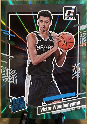 Victor Wembanyama Rated Rookie 2023-24 Panini Donruss Green Holo Laser ...