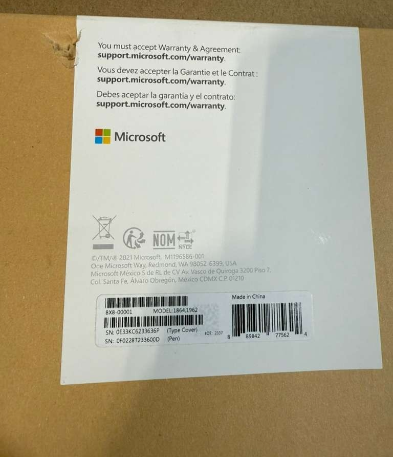 Microsoft Surface Pro Keyboard with Slim Pen- 8X8-00141 MODEL- 1864 ...