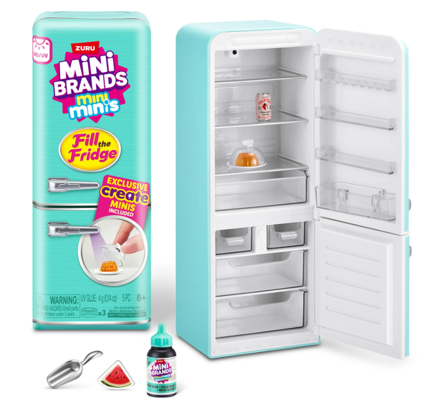 ZURU Mini Brands Fill the Fridge Playset Refrigerator Minis Playset ...