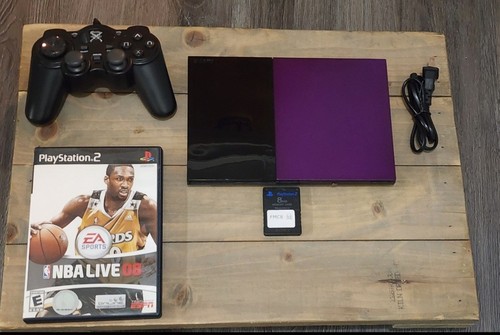 PS2 Slimline Purple, 8GB memory card, 2 Controllers, AV Cable & Power ...