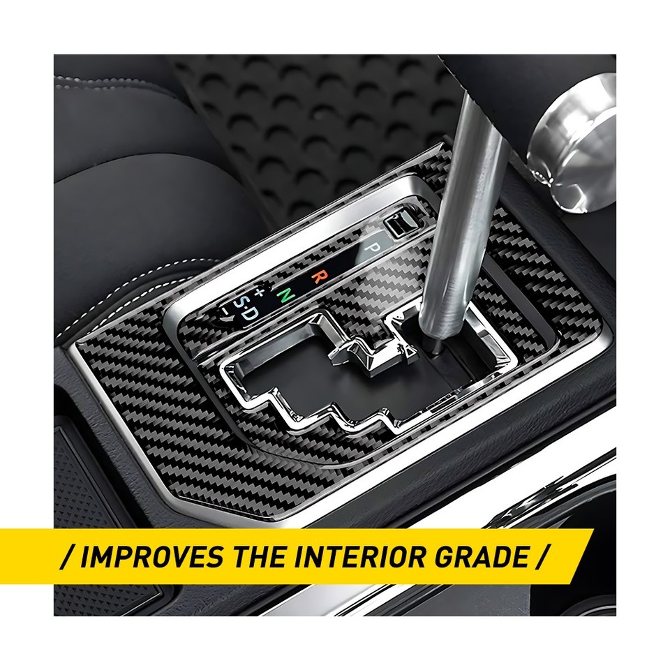 Car Carbon Fiber Gear Shifter Panel Cover Trim For Toyota Tundra 2014 ...