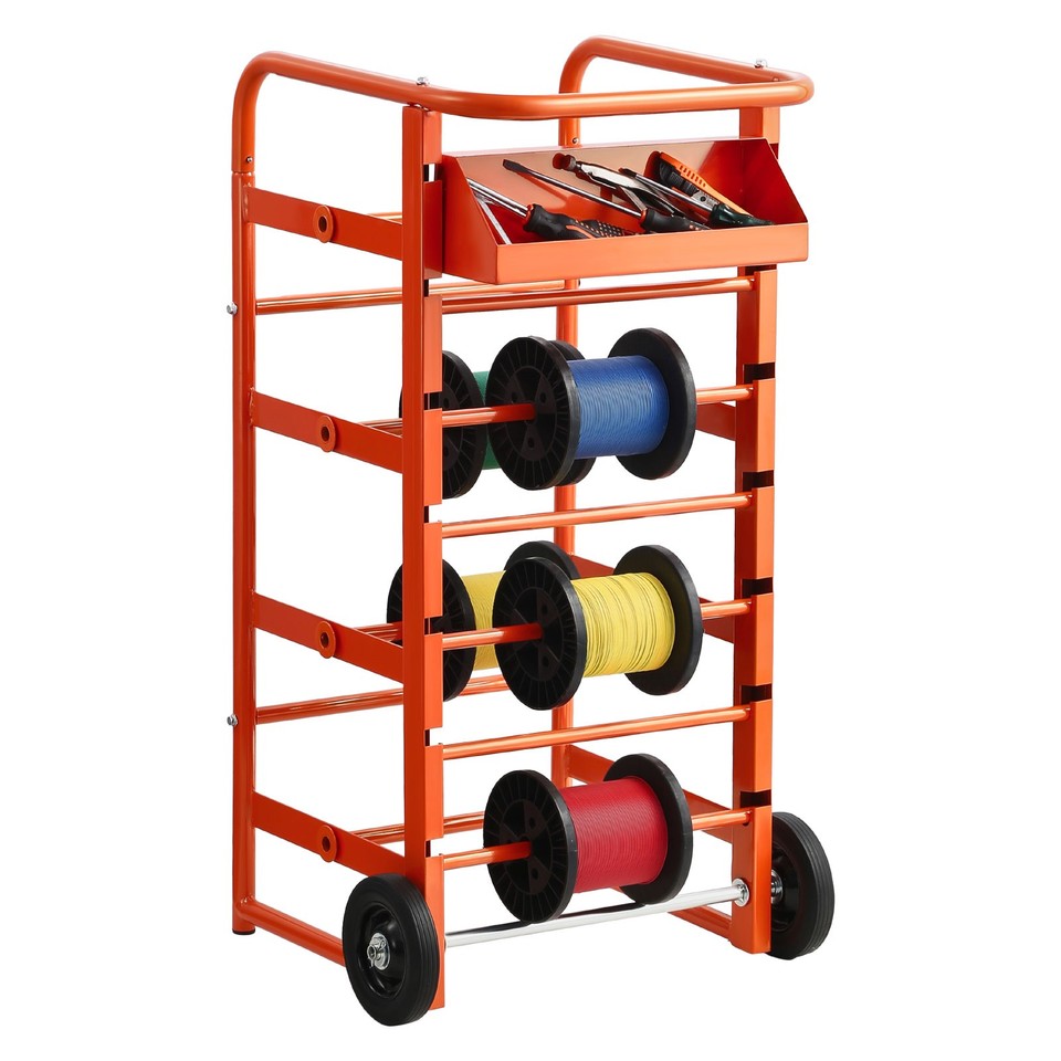 Wire Spool Rack 11 Rods Cable Caddy Wire Spool Cart for Industrial ...