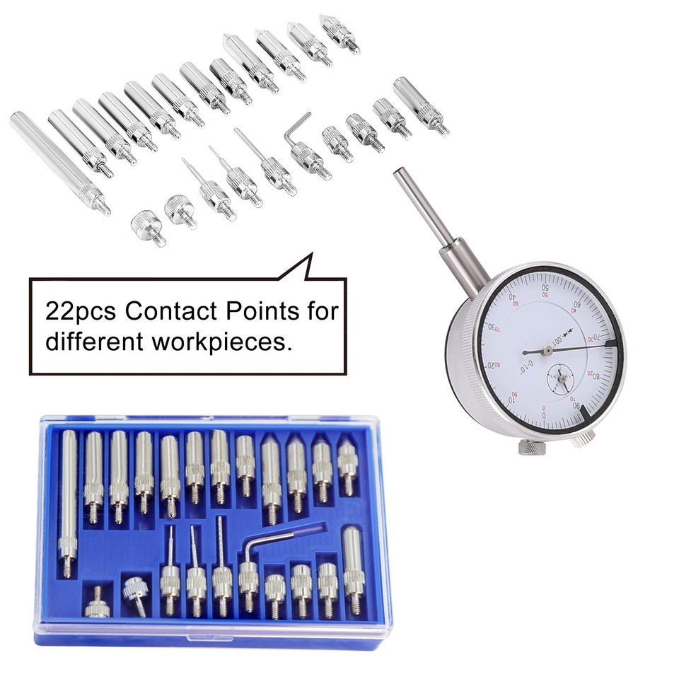 Precision Dial Indicator with Magnetic Base Holder Fine Adjustable Long ...