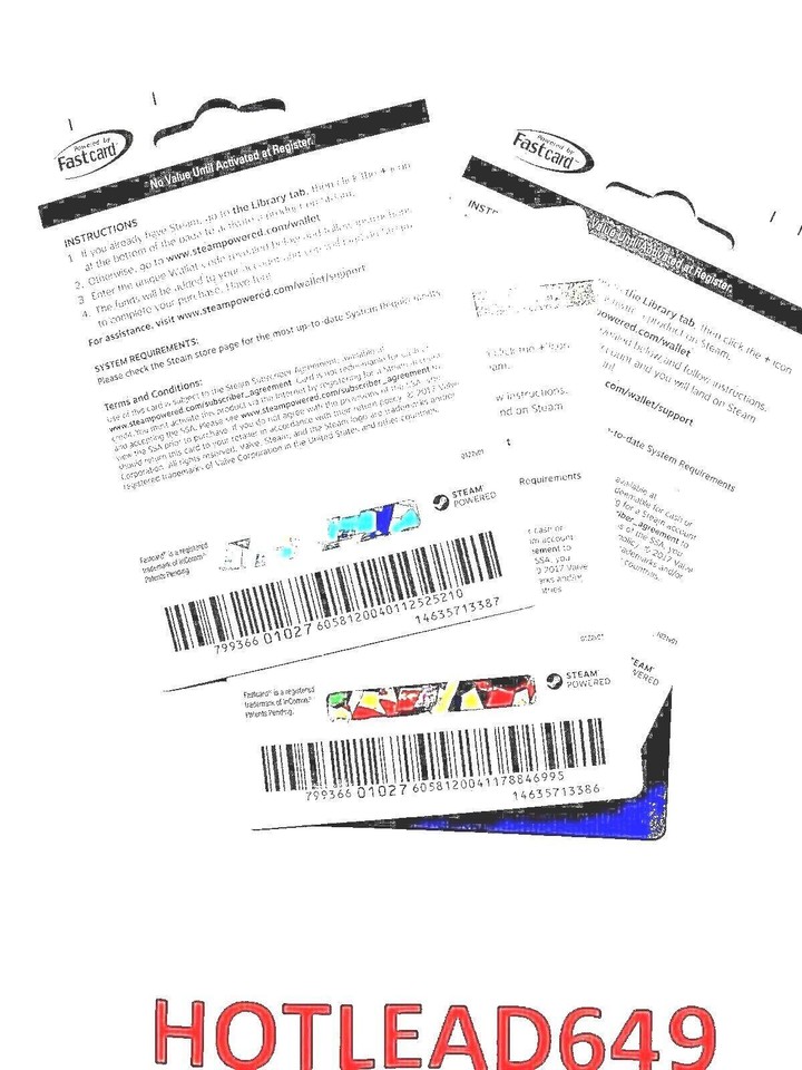 $50 Steam Valve Gift Cards (4) Total 200$$ Usd | eBay