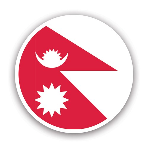 Round Nepalese Flag Sticker Decal - Weatherproof - nepal npl np circle ...