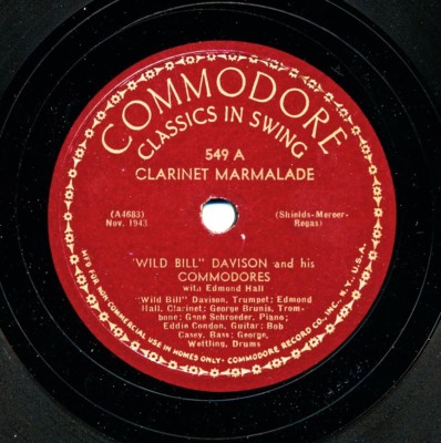 WILD BILL DAVISON’s Commodores on HOT 1944 Commodore 549 - Clarinet ...