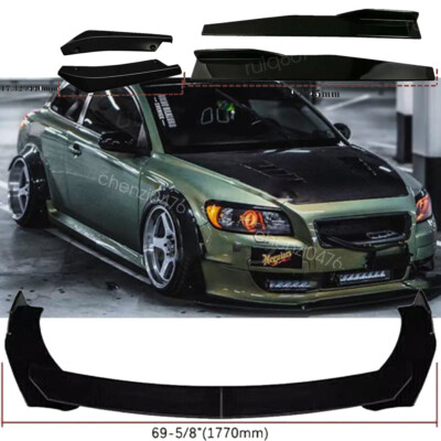 For Volvo C30 C40 C70 Glossy Black Front Bumper Lip Spoiler Splitter ...