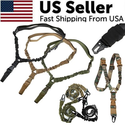 Heavy Duty Tactical Single Point Gun Rifle Sling Adjust & Quick Detach ...