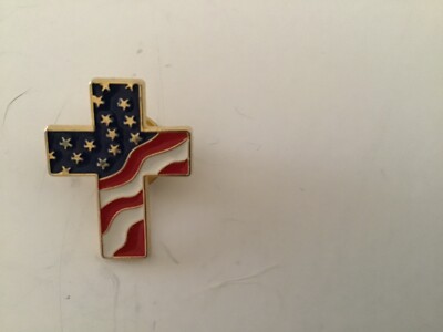 AMERICAN FLAG PATRIOTIC CROSS ENAMEL LAPEL PIN | eBay
