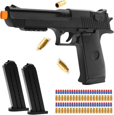 Soft Bullet Toy Gun Shell Ejecting with 50 Bullets, Black Guns for | eBay