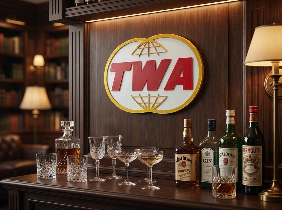 TWA Retro Logo 3D Wall Sign – Trans World Airlines Vintage Style ...