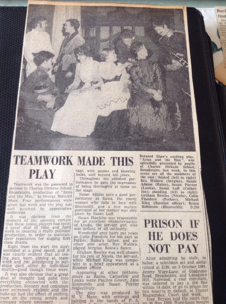 62-12 Margate 1963 Article Charles Dickens School Broadstairs Rex ...