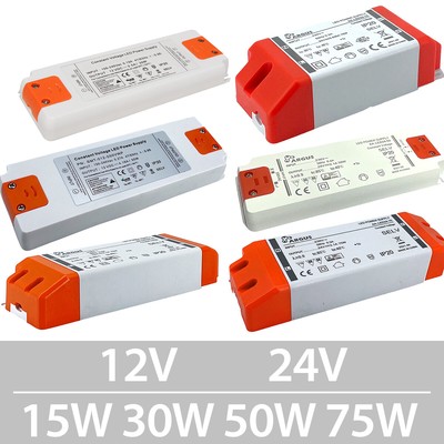 LED Trafo Transformator slim Netzteil 15W 30W 50W 75W 12V 24V DC LED ...