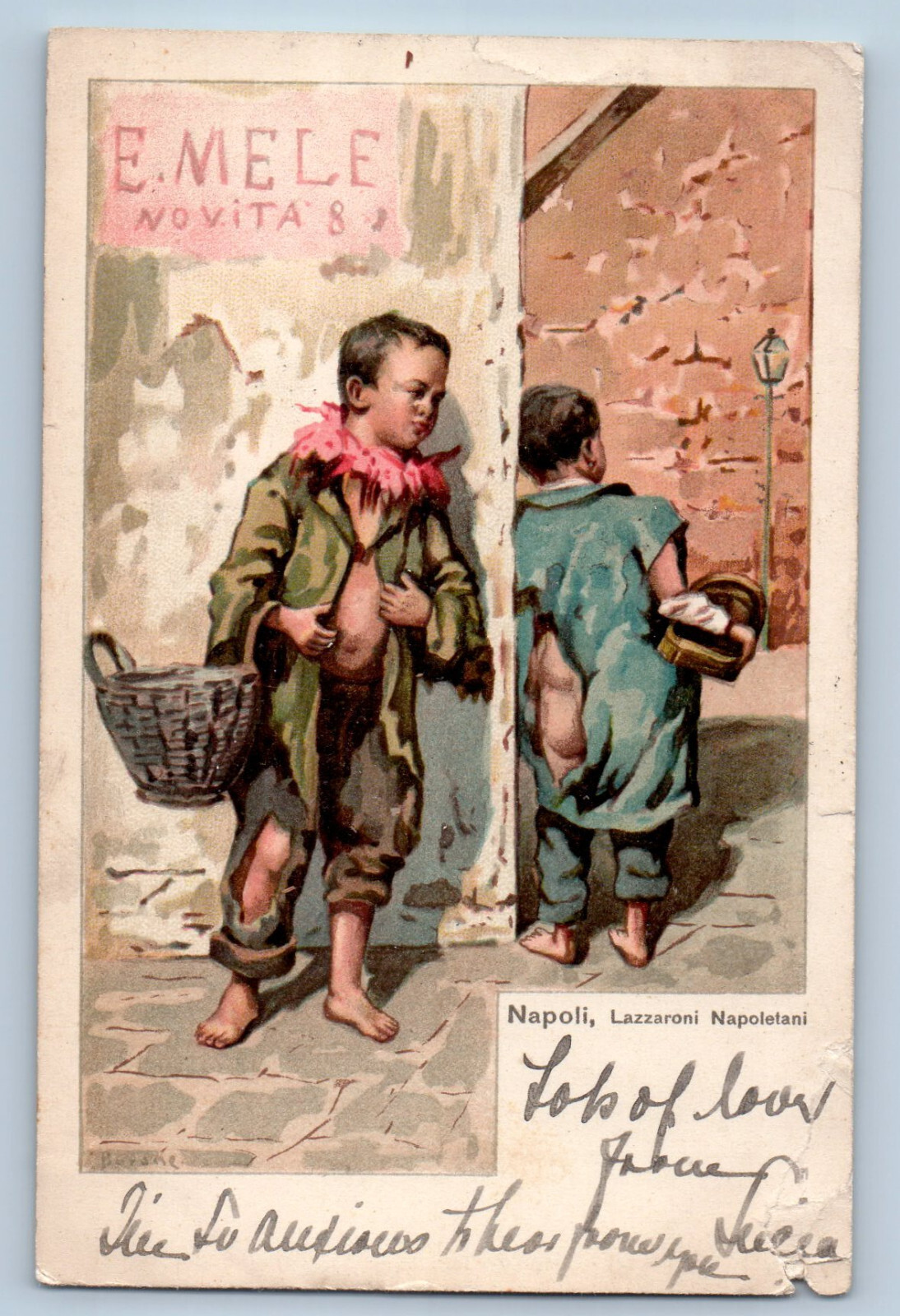 Naples Italy Postcard Neapolitan Lazzaroni 1907 Posted Connoisseur Tuck ...