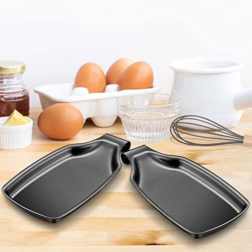 2piece Black Spoon Rest For Kitchen Counter Stainless Steel Spoon ...