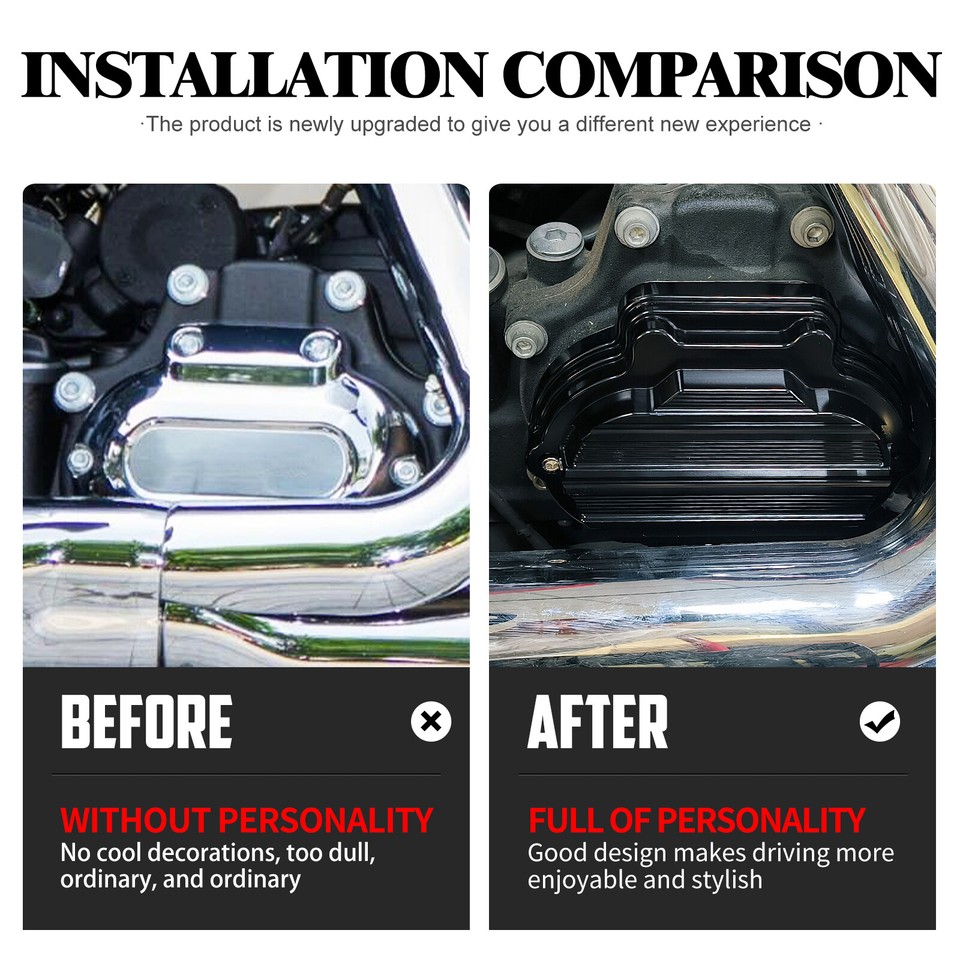 Gauge Black Transmission Side Cover For Harley Touring Electra Road ...