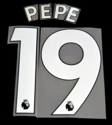 Arsenal Pepe 19 Premier League Football Badge Name/Number Set EPL | eBay UK