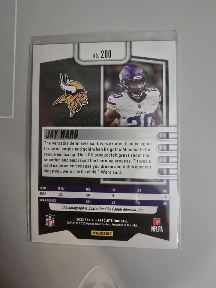 2023 Panini Absolute - Rookies #200 Jay Ward (RC) autograph | eBay