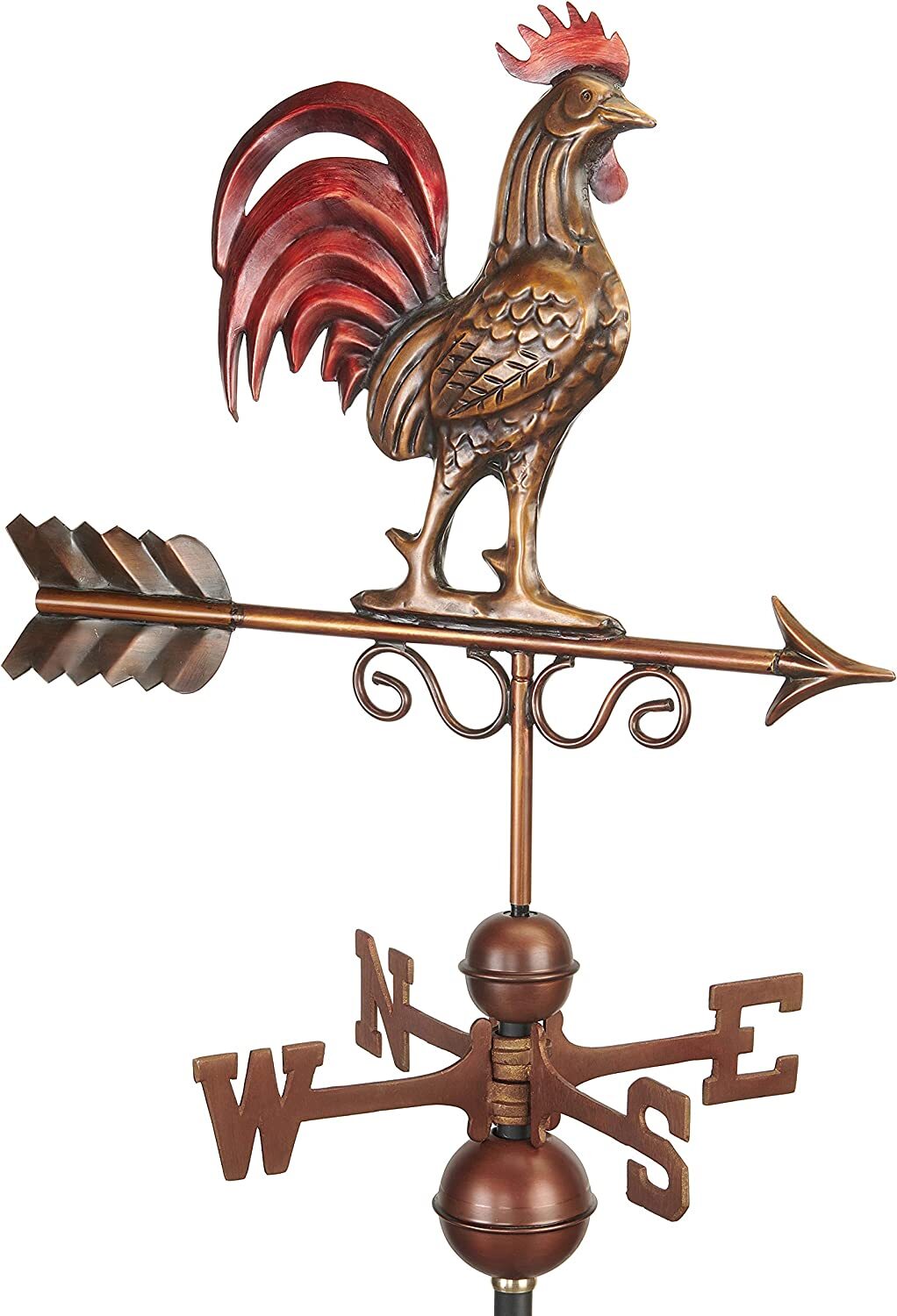 Large Handcraft Copper Rooster Weathervane Wind Vane Farmhouse Garden ...