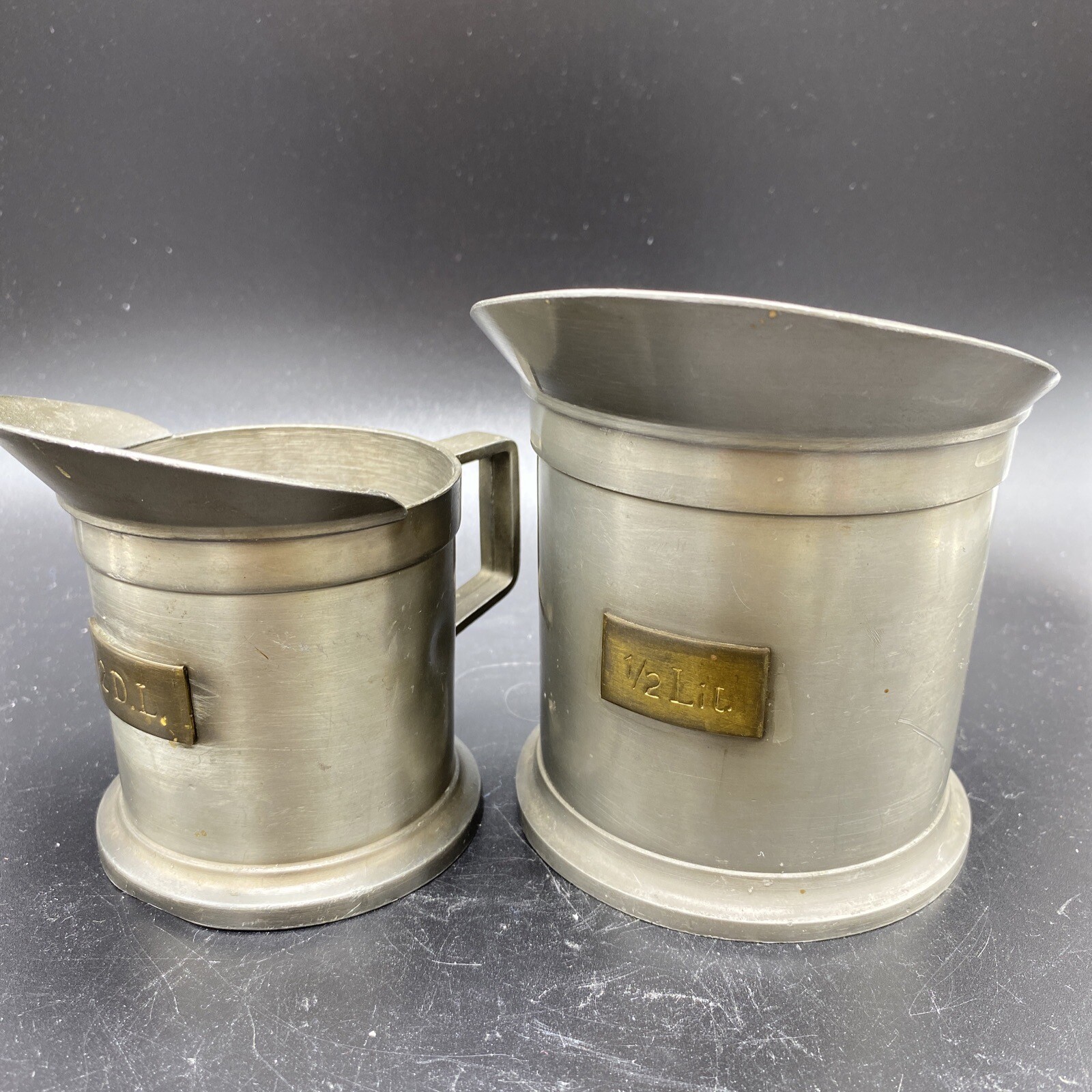 Vintage Pewter European Measuring Cups | eBay