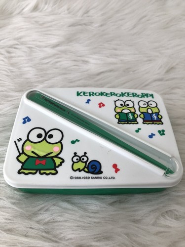 Vtg 1988 Sanrio Keroppi Snack Bento Box Plastic Container With Hello ...