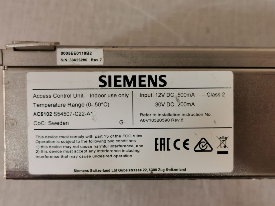 Siemens AC5102 Access Control Unit | eBay