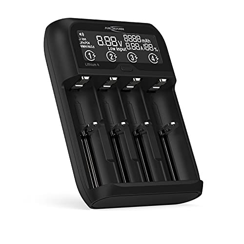 ANSMANN Universal Battery Charger "Lithium 4" per Li-ion 18650 21700 ...