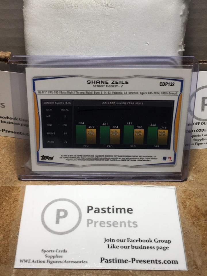 2014 Bowman Chrome #CDP132 Shane Zeile 1st Bowman Chrome Black ...