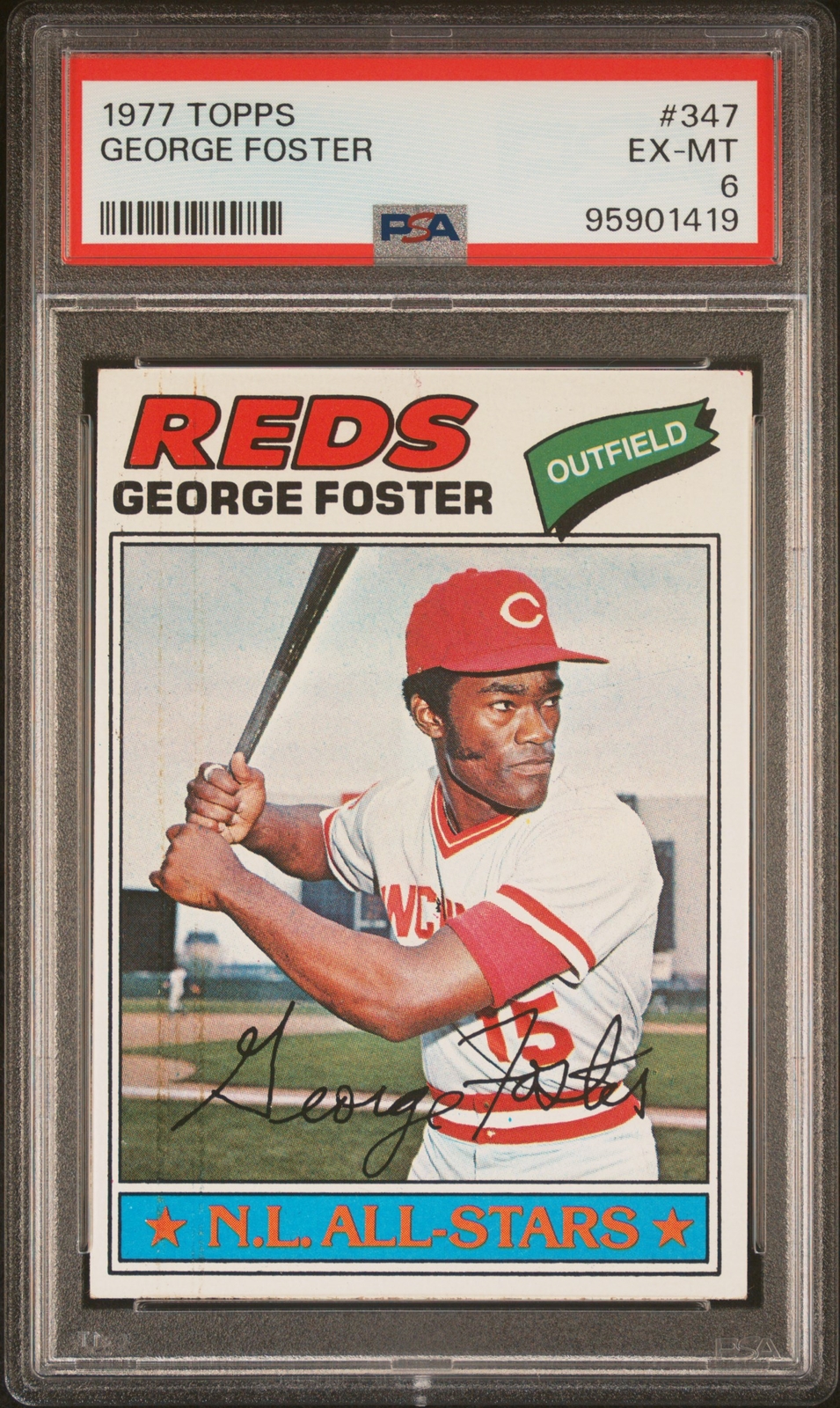 1977 Topps #347 George Foster PSA 6 EX-Mint Cincinnati Reds | eBay