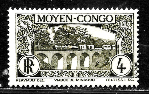 HICK GIRL-OLD MINT MIDDLE CONGO SC#67 VIADUCT AT MINDOULI A6540 | eBay