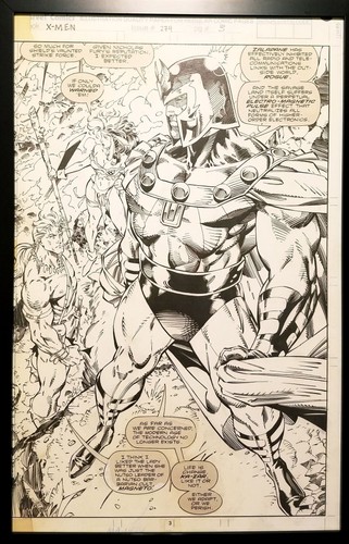 Uncanny X-Men #274 pg. 3 Magneto Jim Lee 11x17 FRAMED Original Art ...