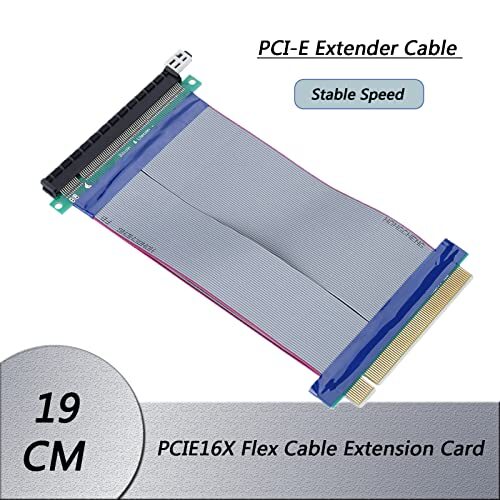 PCI-E Extension Cable19CM PCI-E Riser Card Extender PCI-E 16X Soft Flat ...