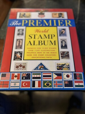 Vintage The Premier World Postage Stamp Album with 953 stamps | eBay