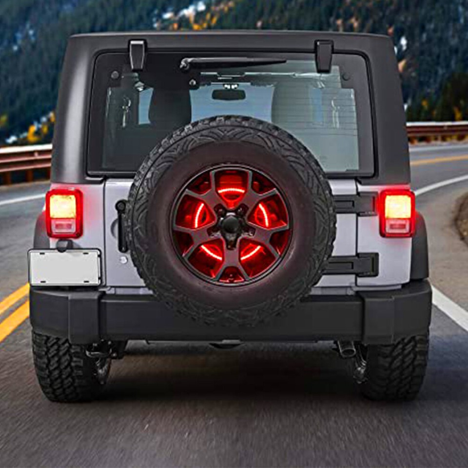 Rear Spare Tire Wheel LED Third Brake Light For Jeep Wrangler JL JK YJ ...