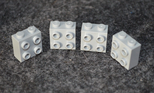(4) 1x2x2 Light Gray Bricks w/ 4 Pegs on one side (SNOT) ~ Lego ~ NEW ...